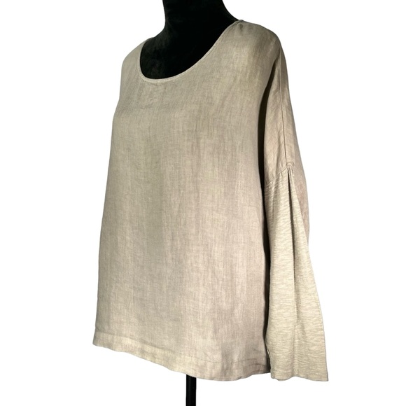 cut loose | Tops | Cut Loose Tan Linen Top Oversized Linen Shirt Cotton ...
